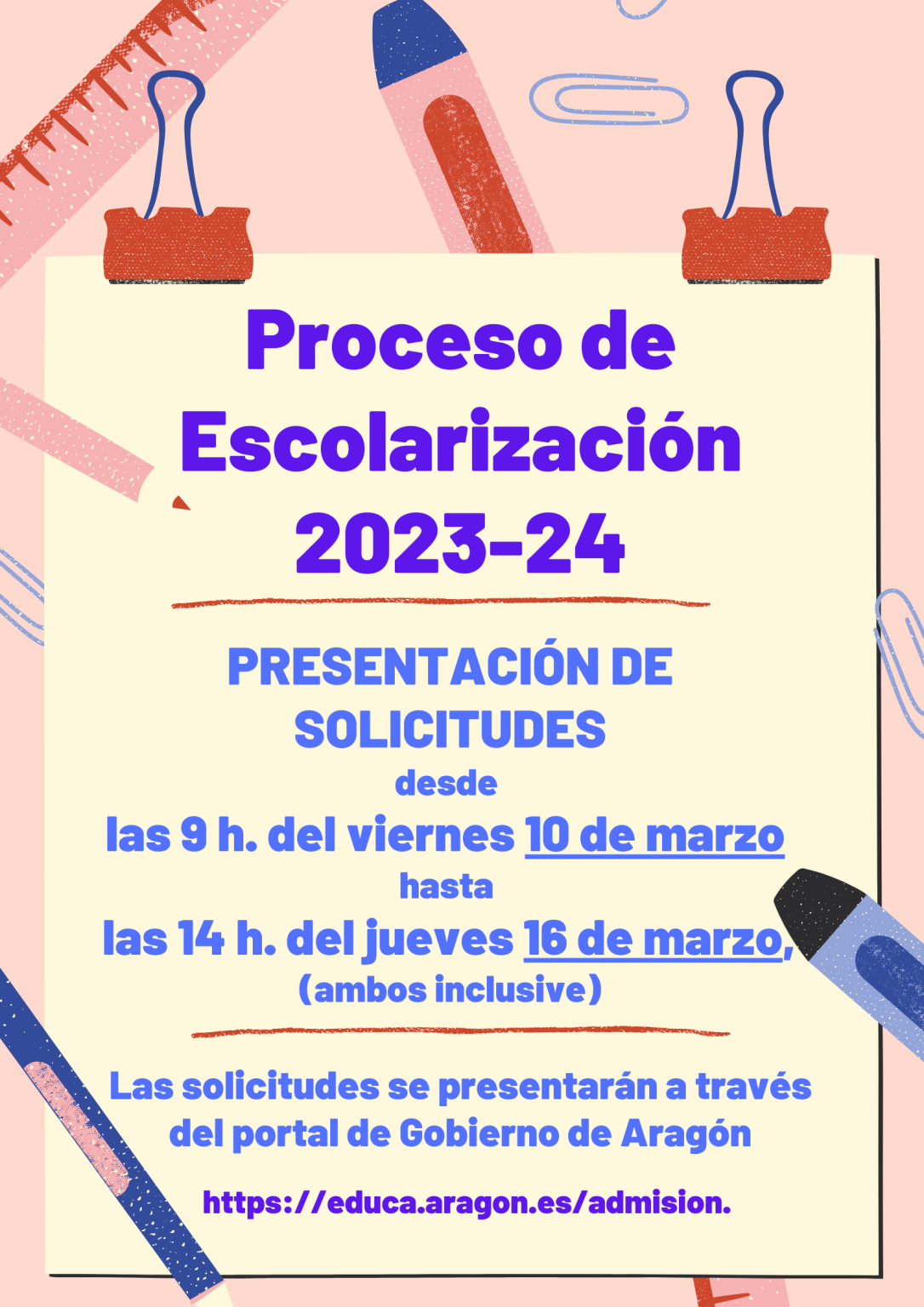 Proceso de escolarización 2023/2024 – CEIP Jerónimo Zurita Proceso de escolarización 2023/2024 – CEIP Jerónimo Zurita